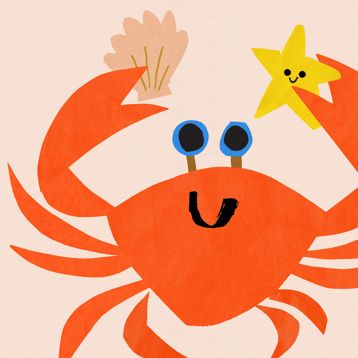 Happy Crab Giclee Print – Kay Vincent Illustration