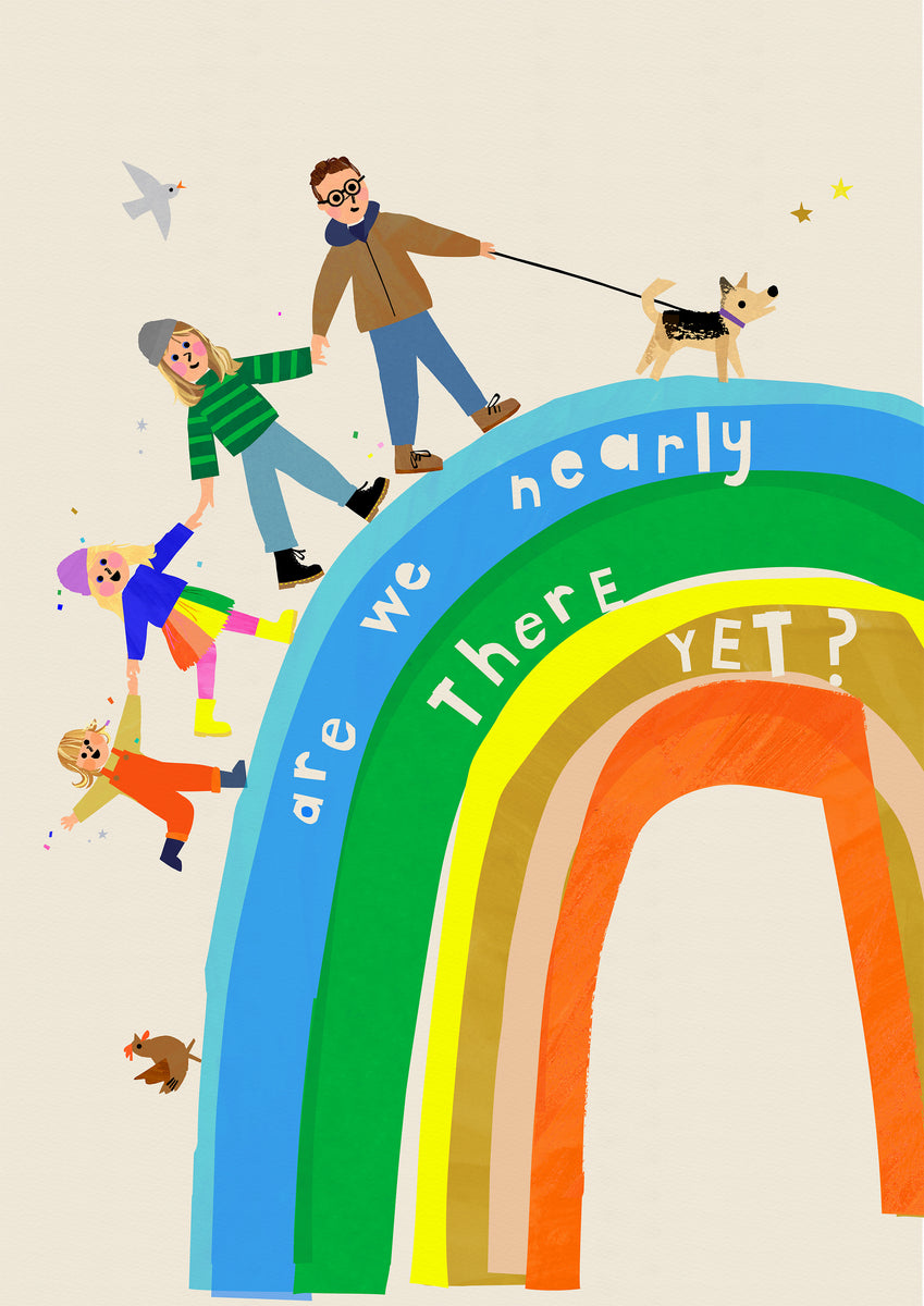 "Are we nearly there yet?" Family Portrait Print – Kay Vincent Illustration